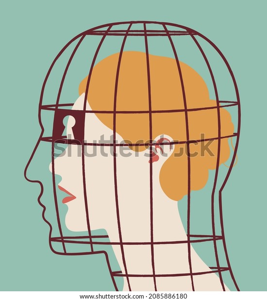 Vector Profile Portrait Abusive Man Represented Stock Vector (Royalty ...