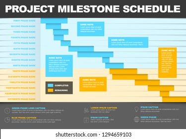 Vector Project Timeline Graph Gantt Progress Stock Vector (Royalty Free ...