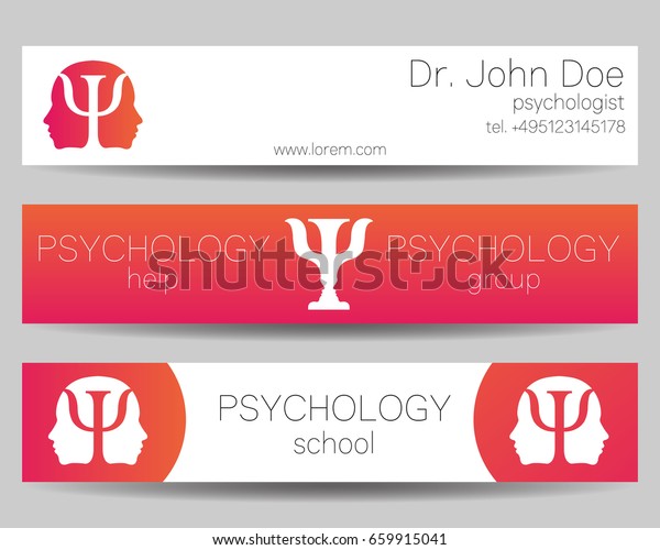 Vector Psychology Web Banner Design Background Stock Vector (Royalty ...
