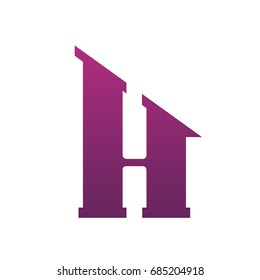 Vector Purple Single Letter H Real Stock Vector (Royalty Free) 685204918