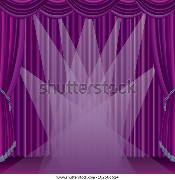 Vector Purple Stage Seven Spotlights Stock Vector (Royalty Free ...