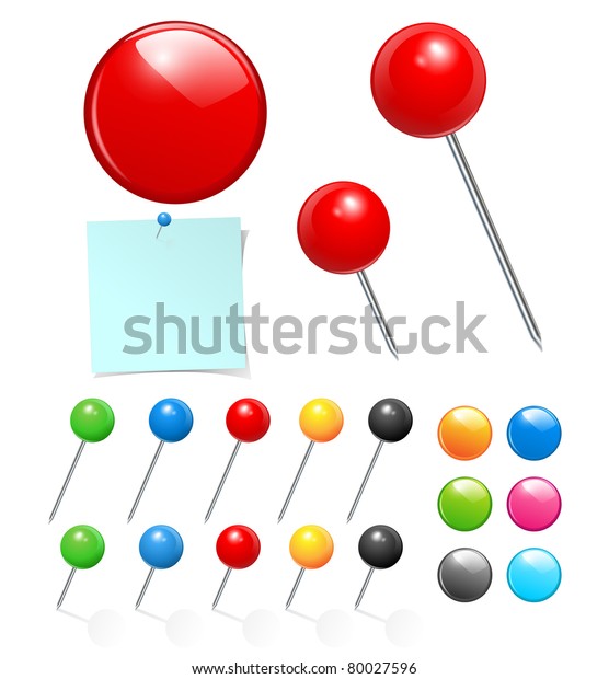 Vector Push Pin Collection Stock Vector (Royalty Free) 80027596 ... Vector Push Pin Collection Stock Vector (Royalty Free) 80027596 ...