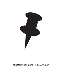 Vector Push Pin Icon Silhouette On Stock Vector (Royalty Free ...