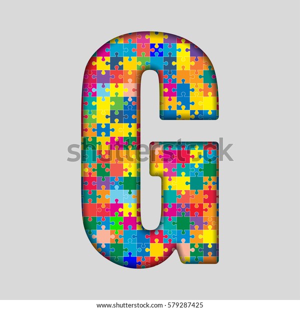 Vector Puzzle Piece Letter G Jigsaw Stock Vector (Royalty Free) 579287425