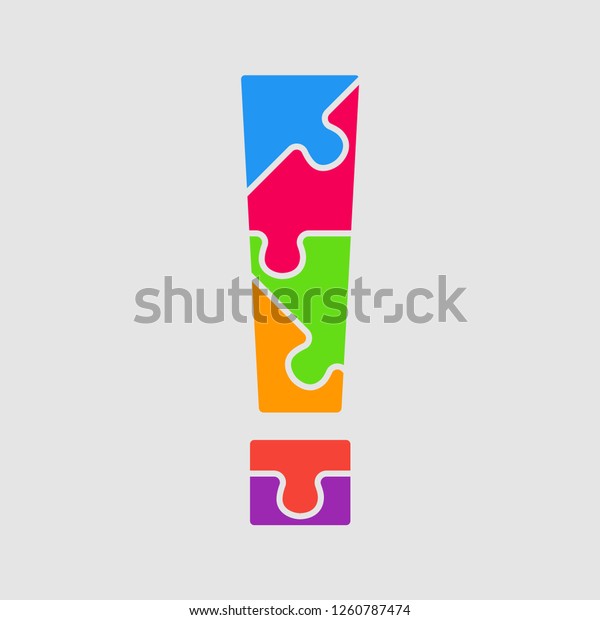 Vector Puzzle Piece Sign Exclamation Mark Stock Vector (Royalty Free ...