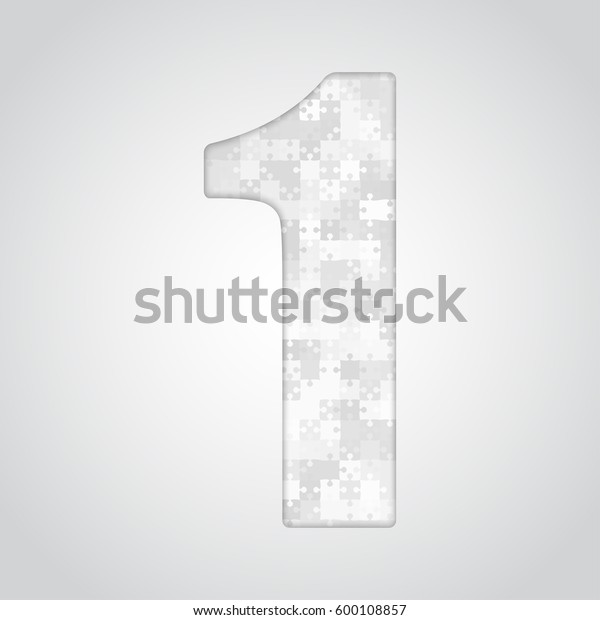 Vector Puzzle Pieces Number 1 Jigsaw Stock Vector (Royalty Free ...