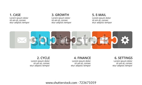 Vector Puzzle Timeline Infographic Diagram Chart : image vectorielle de ...