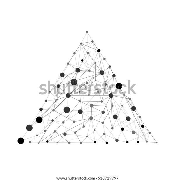 Vector Pyramid Dots Lines Wireframe Architecture Stock Vector (Royalty ...