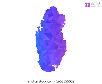Vector Qatar Map Colorful Polygon Triangle Stock Vector (Royalty Free ...