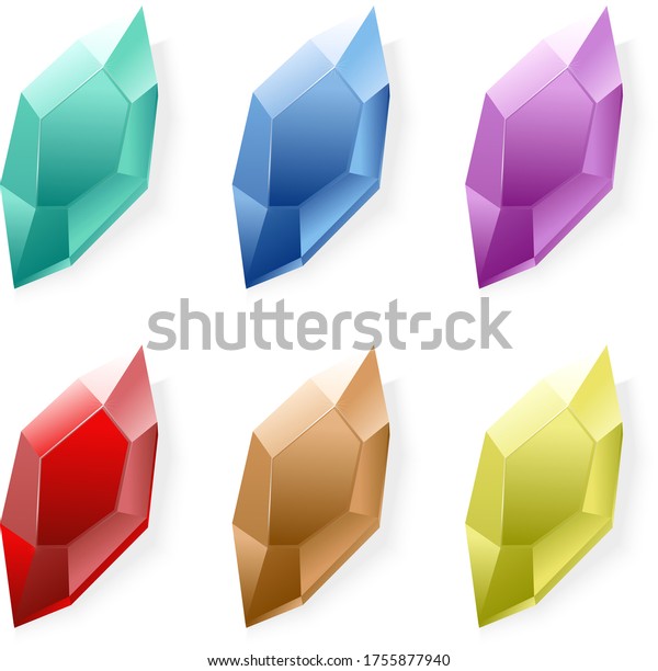 Vector Quart Cystal Colorful Green Blue Stock Vector (Royalty Free ...