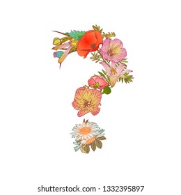 Punctuation Marks Alphabet Flowers Stock Vector (Royalty Free) 387981130