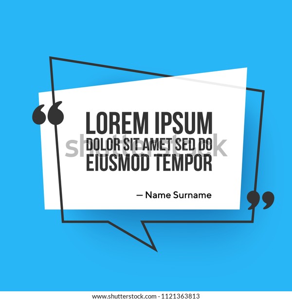 Vector Quote Template Text Placeholder Trendy Stock Vector (Royalty ...