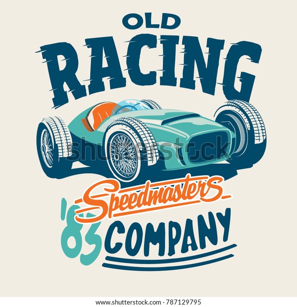 Vector Racing Car Illustration Print Stock Vector (Royalty Free ...