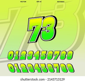 Vector Racing Number Designs Template Stock Vector (Royalty Free ...
