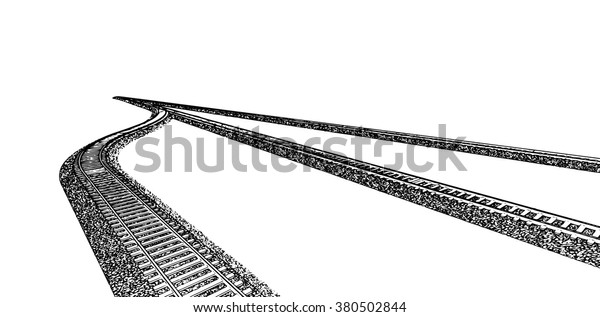 Vector Railroad Track Silhouettes Railway Tracks Stock Vector (Royalty ...