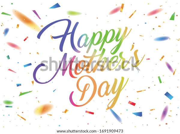 Vector Rainbow Color Words Happy Mothers Stock Vector (Royalty Free ...