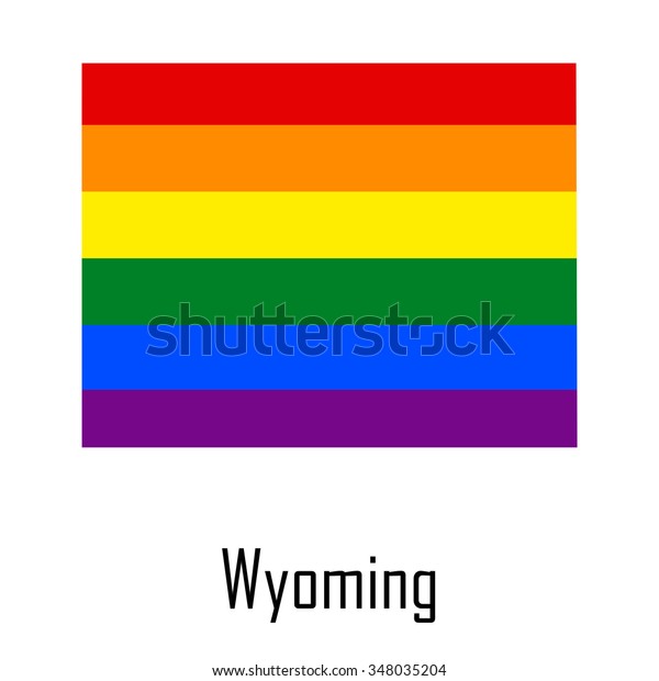 Vector Rainbow Map Wyoming Colors Lgbt Stock Vector (Royalty Free ...