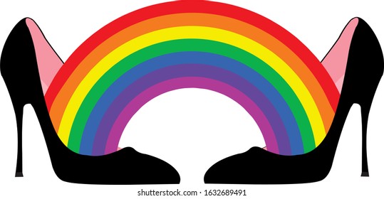 Vector Rainbow Shoe Logo Design Stock Vector (Royalty Free) 1632689491 ...