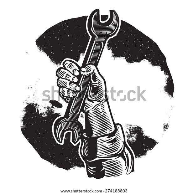 Vector Raised Hard Clenched Fist Wrench Stock Vector (Royalty Free ...