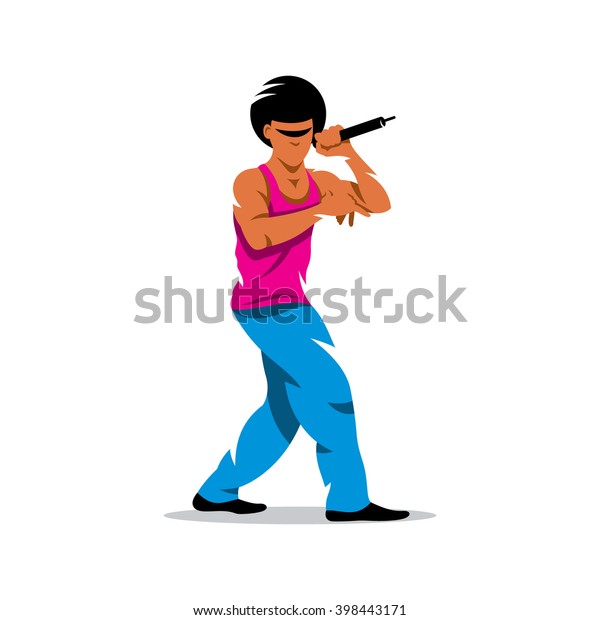 Vector Rap Battle Cartoon Illustration Man Stock Vector (Royalty Free ...