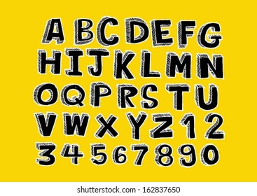 Vector Real Hand Drawn Letters Font Stock Vector (Royalty Free) 162837650