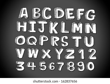 Vector Real Hand Drawn Letters Font Stock Vector (Royalty Free) 162837656