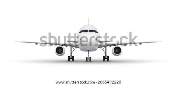Vector Realistic Airplane Aircraft Isolated On Stock Vector (Royalty ...