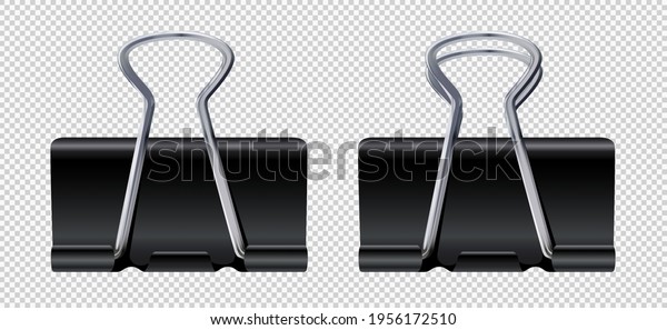 Vector Realistic Black Paper Clips Set Stock Vector (Royalty Free ...