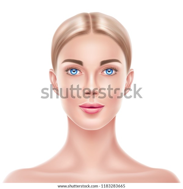 Vector Realistic Blonde Woman Model Beauty Stock Vector (Royalty Free ...