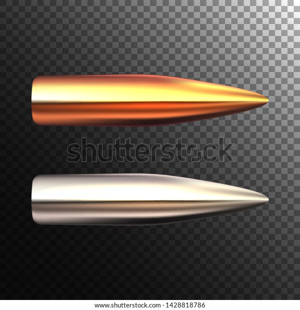 Vector Realistic Bullet Isolated On Transparent Stock Vector (Royalty ...