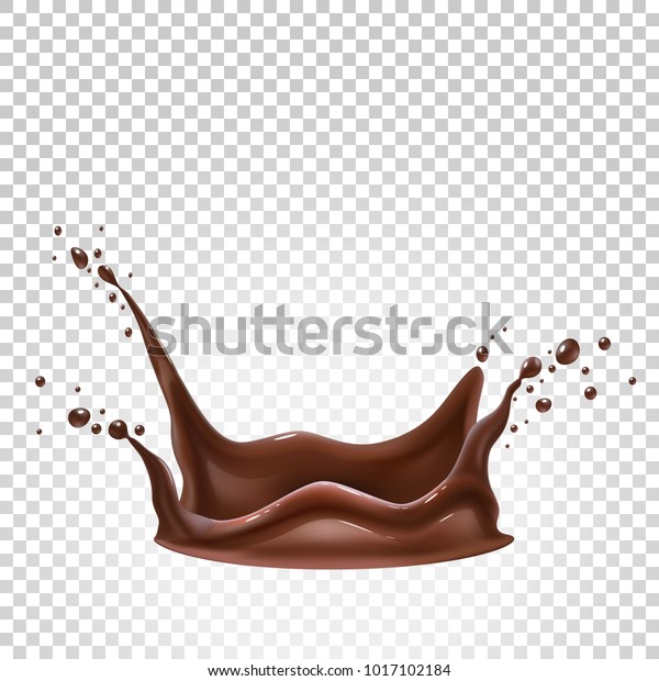 Vector Realistic Chocolate Splash Pouring Liquid Stock Vector (Royalty ...