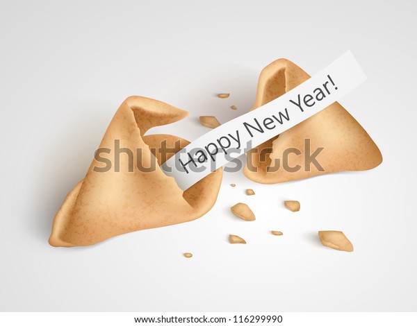 Vector Realistic Cracked Fortune Cookie Place Stock Vector (Royalty ...