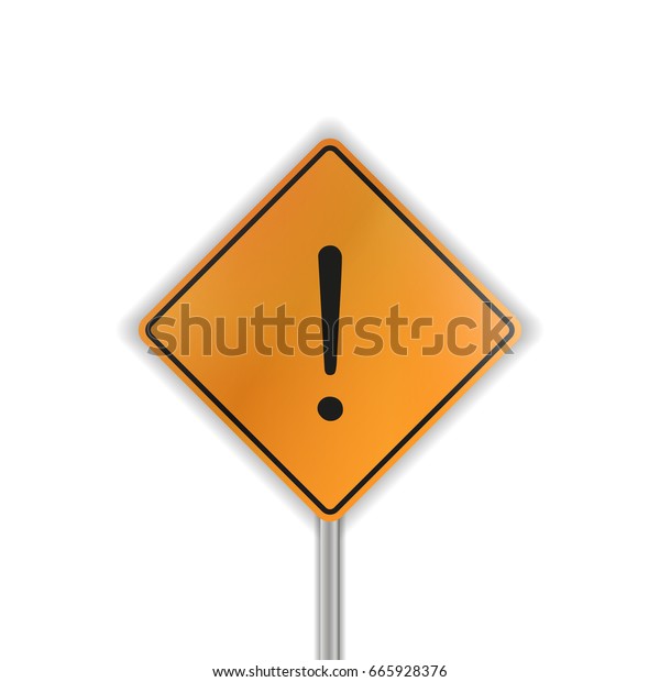 Vector Realistic Danger Warning Sign On Stock Vector (Royalty Free ...