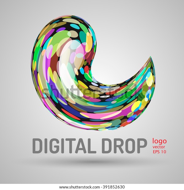 Vector Realistic Digital Water Drop On: เวกเตอร์สต็อก (ปลอดค่าลิขสิทธิ์ ...