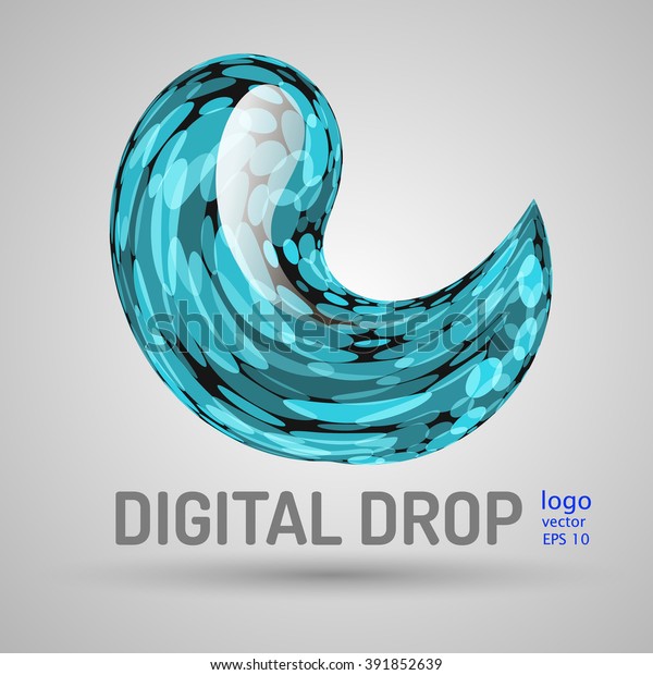 Vector Realistic Digital Water Drop On Stock Vector (Royalty Free ...