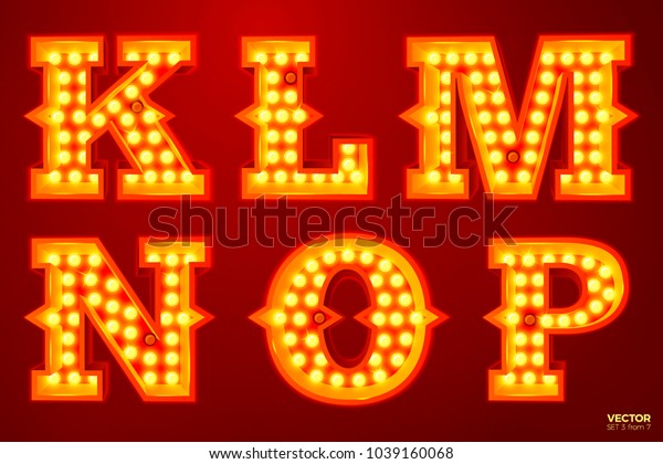 Vector Realistic Glowing Letters Lamps Circus Stock Vector (Royalty ...