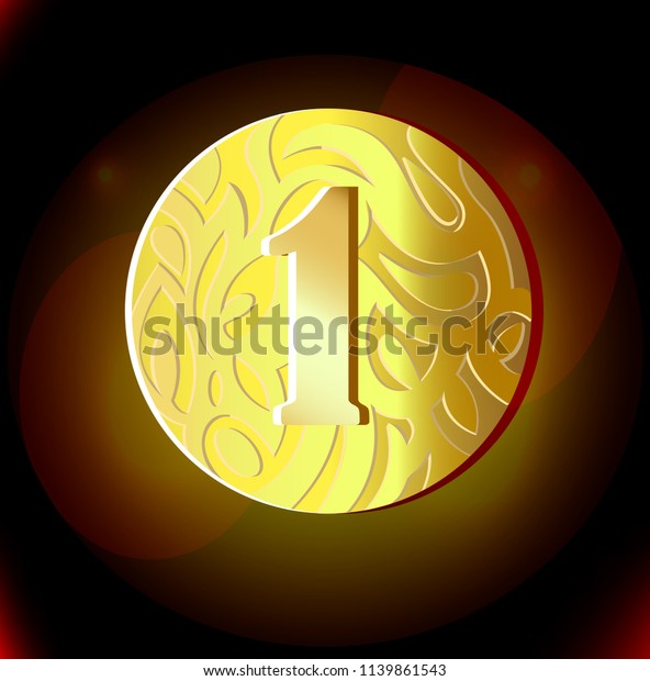 Vector Realistic Golden Medal Texture Realistic Stock Vector (Royalty ...