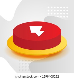 Vector Realistic Illustration Button Isometric Style Stock Vector ...