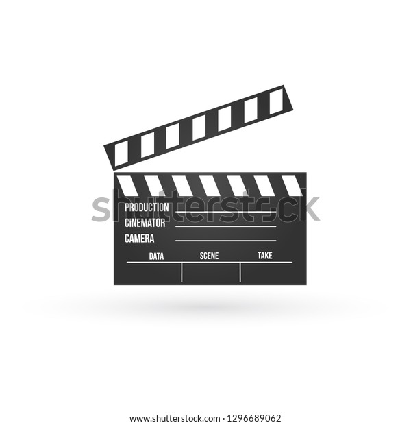 Vector Realistic Illustration Open Movie Clapperboard Stock Vector ...