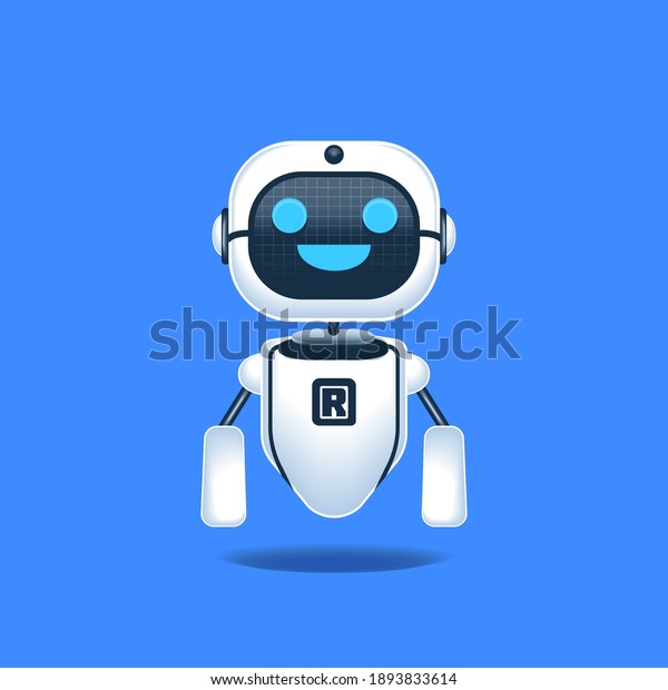 Vector Realistic Illustration White Robot One Stock Vector (Royalty ...