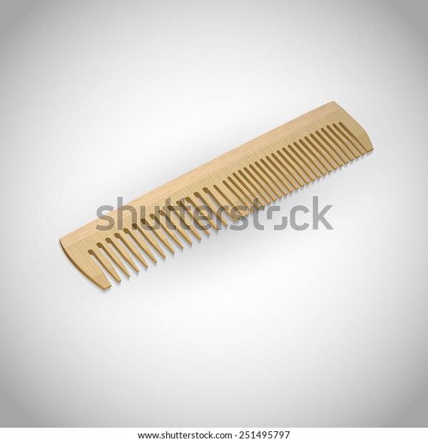 Vector Realistic Illustration Wooden Comb Stock Vector (Royalty Free ...