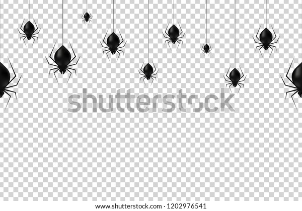 Vector Realistic Isolated Hanging Spiders Seamless Stock Vector ...