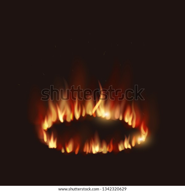 Vector Realistic Isolated Illustration Fire Flames Stock Vector ...