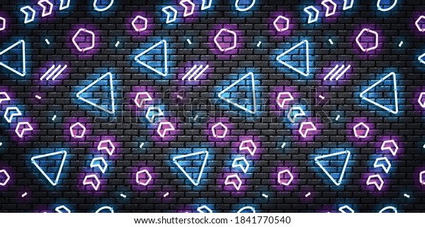 Vector Realistic Isolated Neon Seamless Pattern Stock Vector (Royalty ...