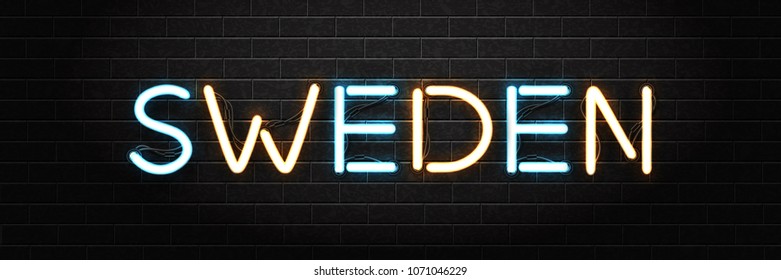 「Vector Realistic Isolated Neon Sign Sweden」のベクター画像素材（ロイヤリティフリー ...