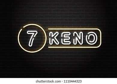 Vector Realistic Isolated Neon Sign Keno Stock Vector (Royalty Free ...