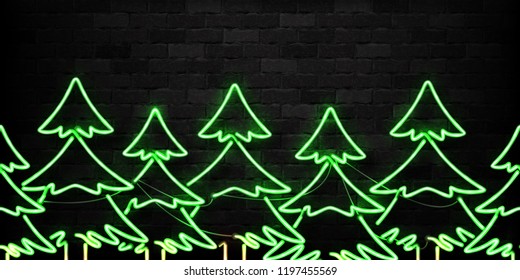 Vector Realistic Isolated Neon Sign Fir Stock Vector (Royalty Free ...