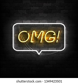 Vector Realistic Isolated Neon Sign Omg Stock Vector (Royalty Free ...