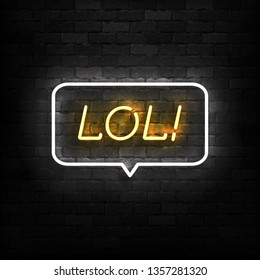 Vector Realistic Isolated Neon Sign Lol Stock Vector (Royalty Free ...