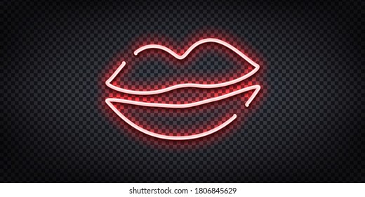 Vector Realistic Isolated Neon Sign Lips Stock Vector (Royalty Free ...